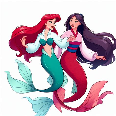 Mermaid Ariel And Mulan Dancing 1 By Josephs Arts Ai On Deviantart