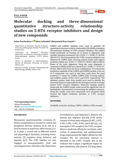 Pdf Molecular Docking And Three Dimensional Quantitative Structure