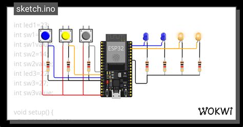 Input Output เลขที่ 1 Se23 Wokwi Esp32 Stm32 Arduino Simulator