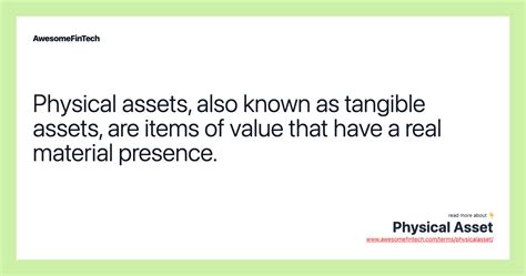 Physical Asset Awesomefintech Blog
