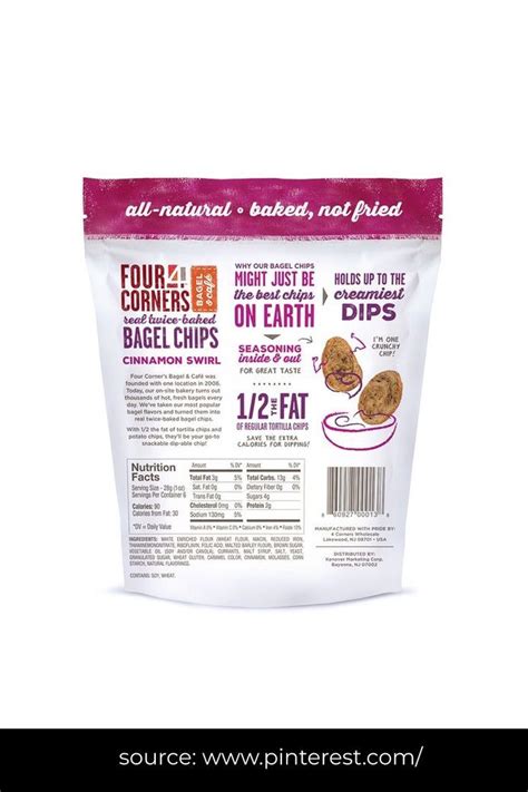 Back Packaging Design Idea Four Corners Bagel Chips Branding