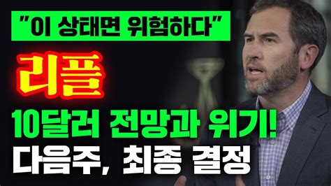 이 상태면 위험하다 리플 10달러 전망과 위기 다음주 최종 결정 리플전망 리플코인 Youtube