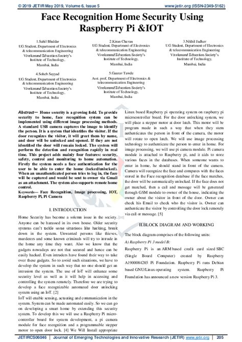 Pdf Face Recognition Home Security Using Raspberry Pi Andiot