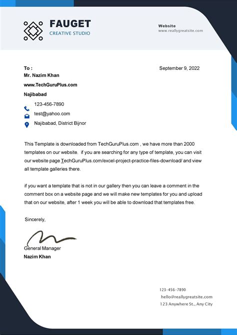 Editable Free Company Letterhead Template Docx Word PDF