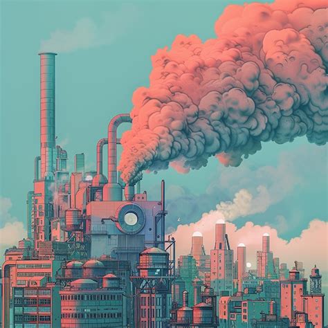 Cinematic Portrayals Of Smog A Visual Narrative On Air Pollution Premium AI Generated Image