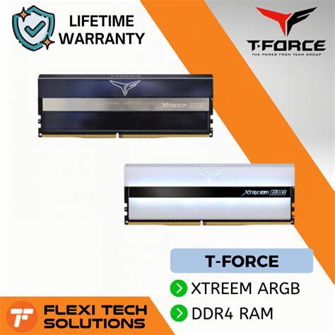 T Force Xtreem Argb 16gb X2 8gb X2 3600mhz Ddr4 Black And White 329j390