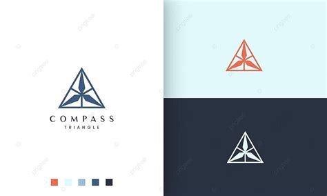 Simple And Modern Triangle Compass Shape For Navigation Or Adventure Logo Vector Simple