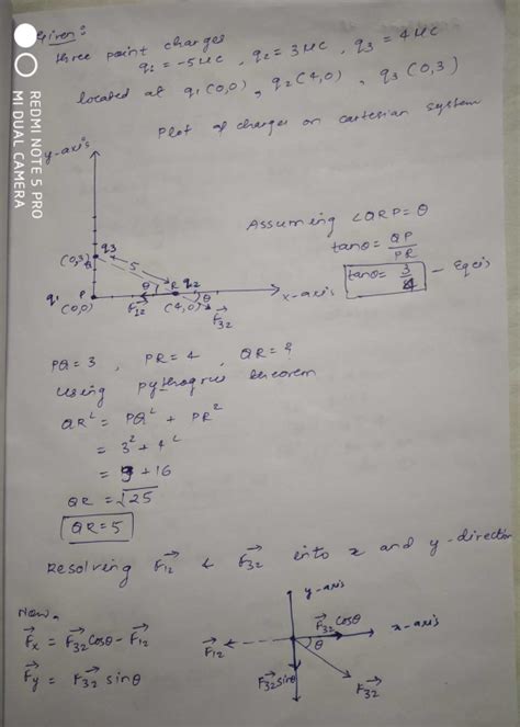 Three Point Charges Of Q 1 5 Uc Q 2 3uc Q 3 4 Wizedu