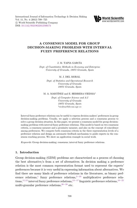 pdf a consensus model for group decision making problems with