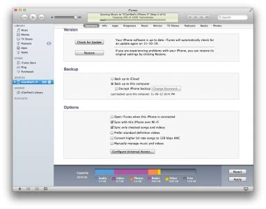 วธการตงคาการใชงาน Wi Fi Sync กบ iTunes iOS 5 only