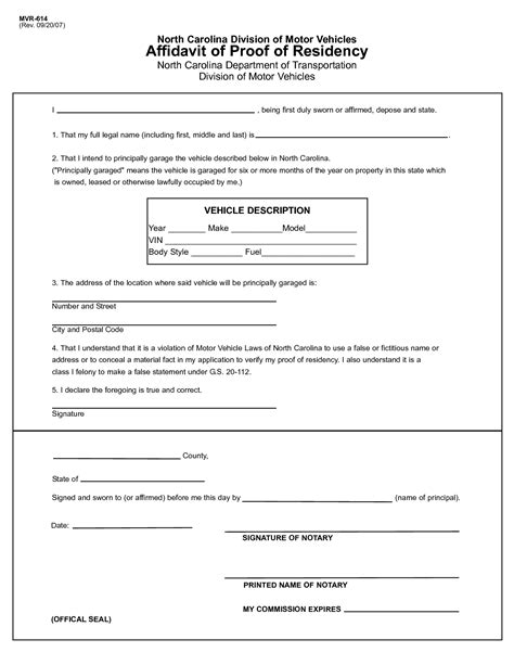 Affidavit Of Residency Fillable Form Printable Forms Free Online
