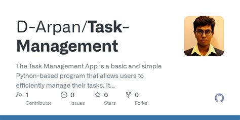 Github D Arpantask Management The Task Management App Is A Basic And Simple Python Based