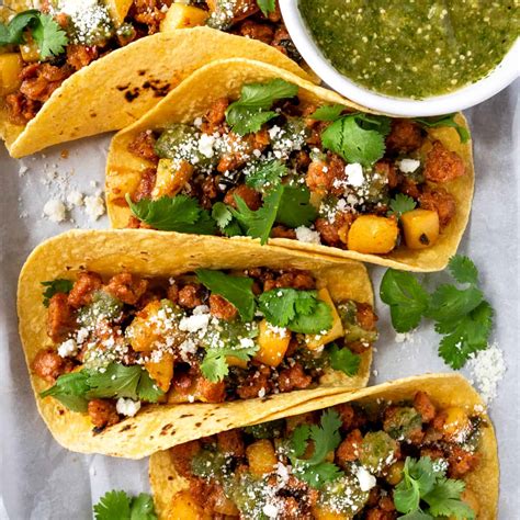 Tacos De Chorizo Vegan Chorizo And Scrambled Egg Breakfast Tacos
