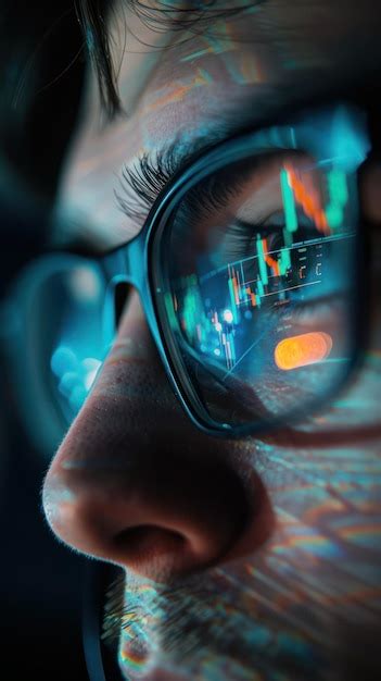 Premium Photo Closeup Of Analyst With Glasses Examining Financial Charts