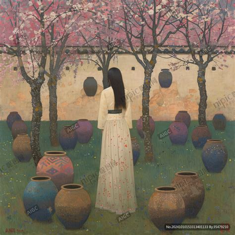 Ai创作图插画韩国插画韩国水彩 观花插画赏花插画 复古韩国装饰画 樱花树下的少女 韩式插画 赏花红衣姑娘背影 韩国女孩插画 春之风影治愈系小插画 孤独的灵魂插画 地平线韩国唯美插画 女孩风景画