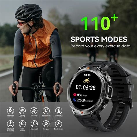 Reloj Inteligente Militar Para Hombre Con Linterna LED Pulgadas HD Resistente Reloj