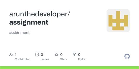 assignment readme md at main · arunthedeveloper assignment · github
