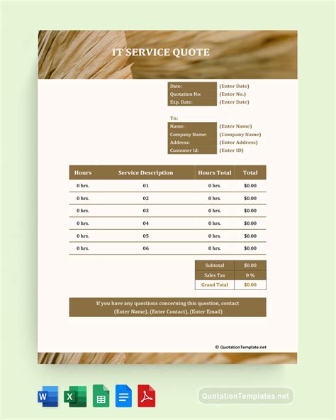 Free Customizable Software Quote Templates