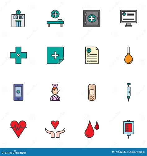 Tekstpictogrammen Voor Medische Gezondheidszorg Vector Illustratie