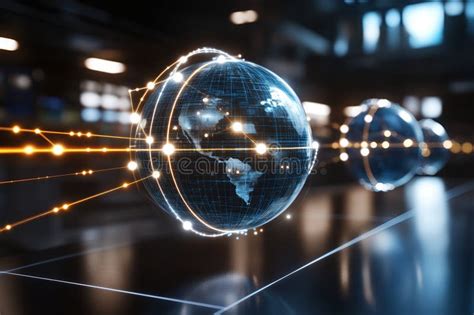 Global Network Connection Digital Earth Sphere Technology Innovation Stock Illustration