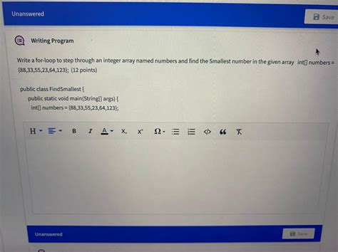 Solved Unanswered A Save Writing Program Write A For Loop To