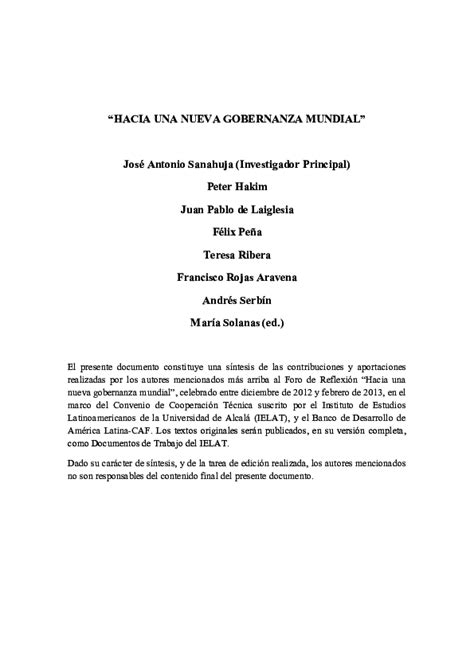 Doc Hacia Una Nueva Gobernanza Mundial