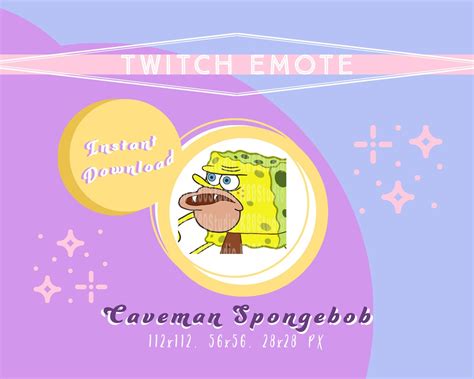 Twitch Emote Caveman Spongebob Meme Etsy
