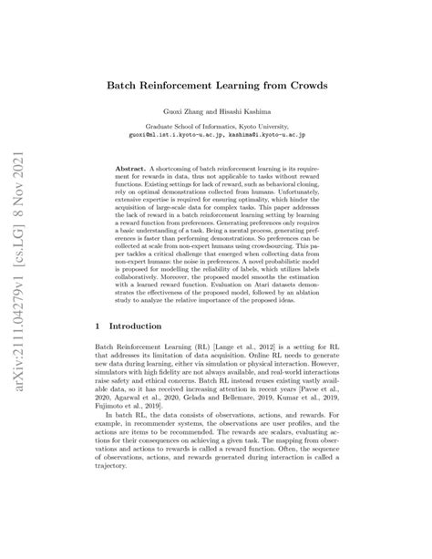 Batch Reinforcement Learning From Crowds Deepai