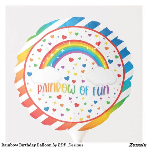 Rainbow Birthday Balloon Zazzle