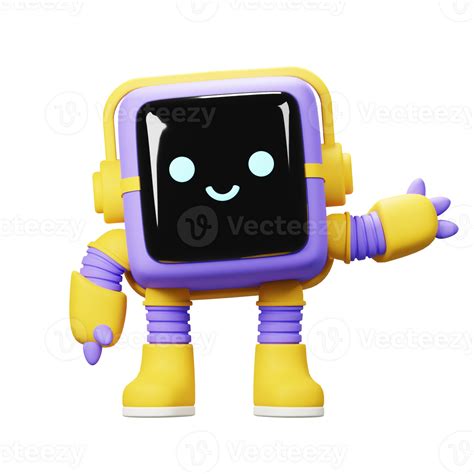 3d Happy Cube Robot 23404870 Png