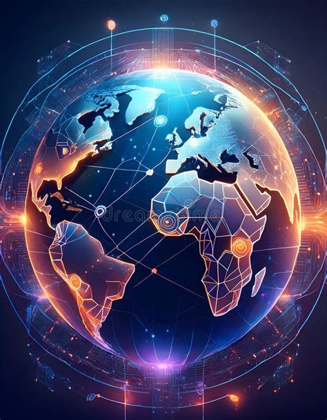A Stylized Earth Globe With Glowing Lines Connecting Continents