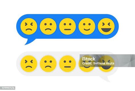 Umpan Balik Emoticon Emoji Ikon Smiley Dalam Gelembung Obrolan Umpan