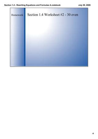 Section 1 4 Rewriting Equations And Formulas A PDF