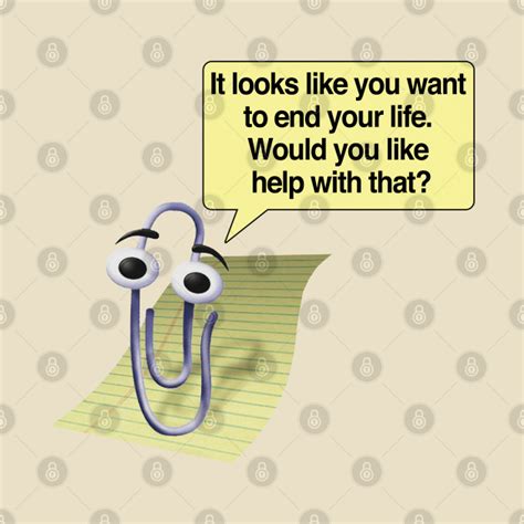 Microsoft Clippy Suicide Assistant Meme Shirt Parody Humor T Shirt