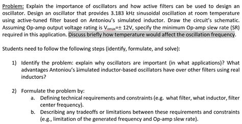 Problem Explain The Importance Of Oscillators And