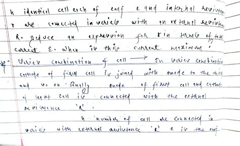 SOLUTION Series Combination Of Cell And Parallel Combination Physics Studypool