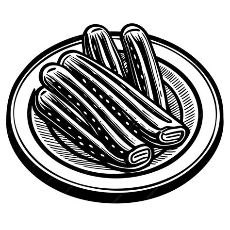 Premium Vector Churros Black Silhouette Art Illustration