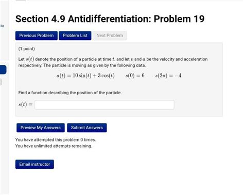 Solved Section 49 Antidifferentiation Problem 15 Previous