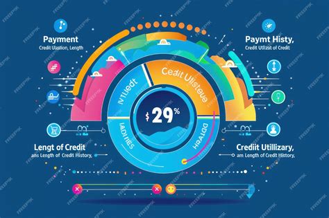 Colorful Infographic With Pie Chart Displaying Credit Utilization With