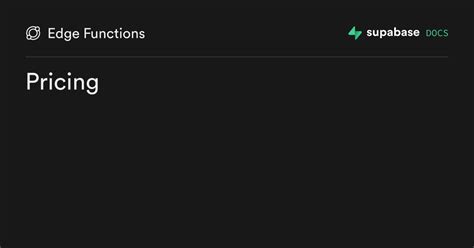 Pricing Supabase Docs