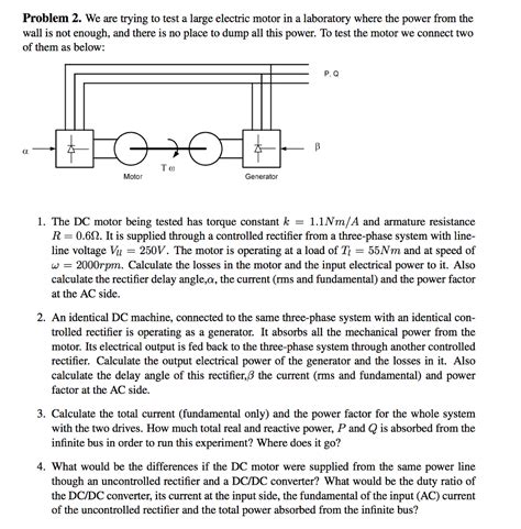 Solved We Are Trying To Test A Large Electric Motor In A Chegg