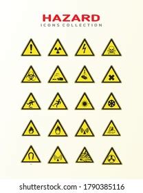 72 Symbols Triangular Warning Hazard Big Stock Vector Royalty Free