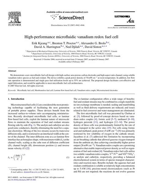 Pdf High Performance Microfluidic Vanadium Redox Fuel Cell Dokumentips