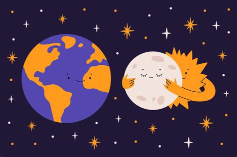 Solar Eclipse Cute Characters 41272818 Vector Art At Vecteezy