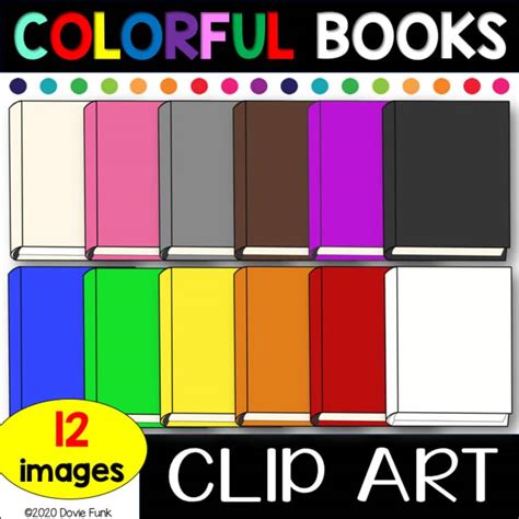 Colorful Books Clip Art By Dovie Funk Tpt