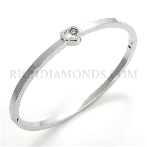 18wg Chopard Happy Heart Bangle Rich Diamonds
