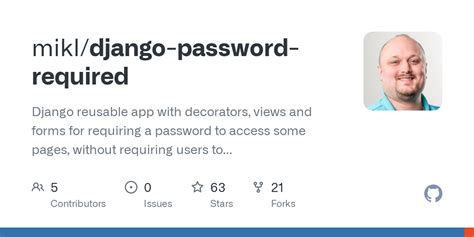 Github Mikldjango Password Required Django Reusable App With