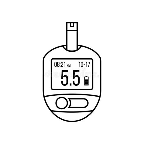 Glucose Meter Vector Illustration Diabetes Blood Glucose Test