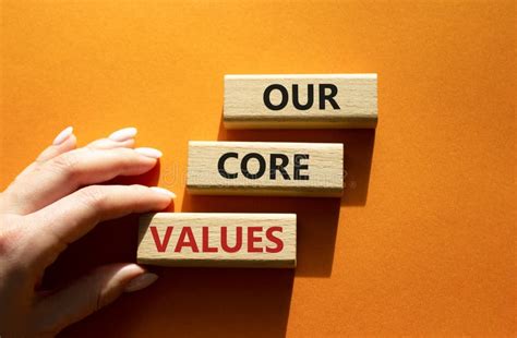 Our Core Values Symbol Concept Words Our Core Values On Wooden Blocks Beautiful White