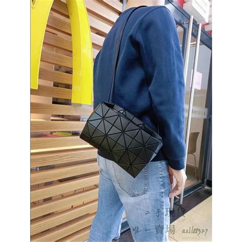 二手三宅一生 Issey Miyake Baobao Cartons 盒子包 斜挎包 肩背包 男女同款 霧面黑色 蝦皮購物